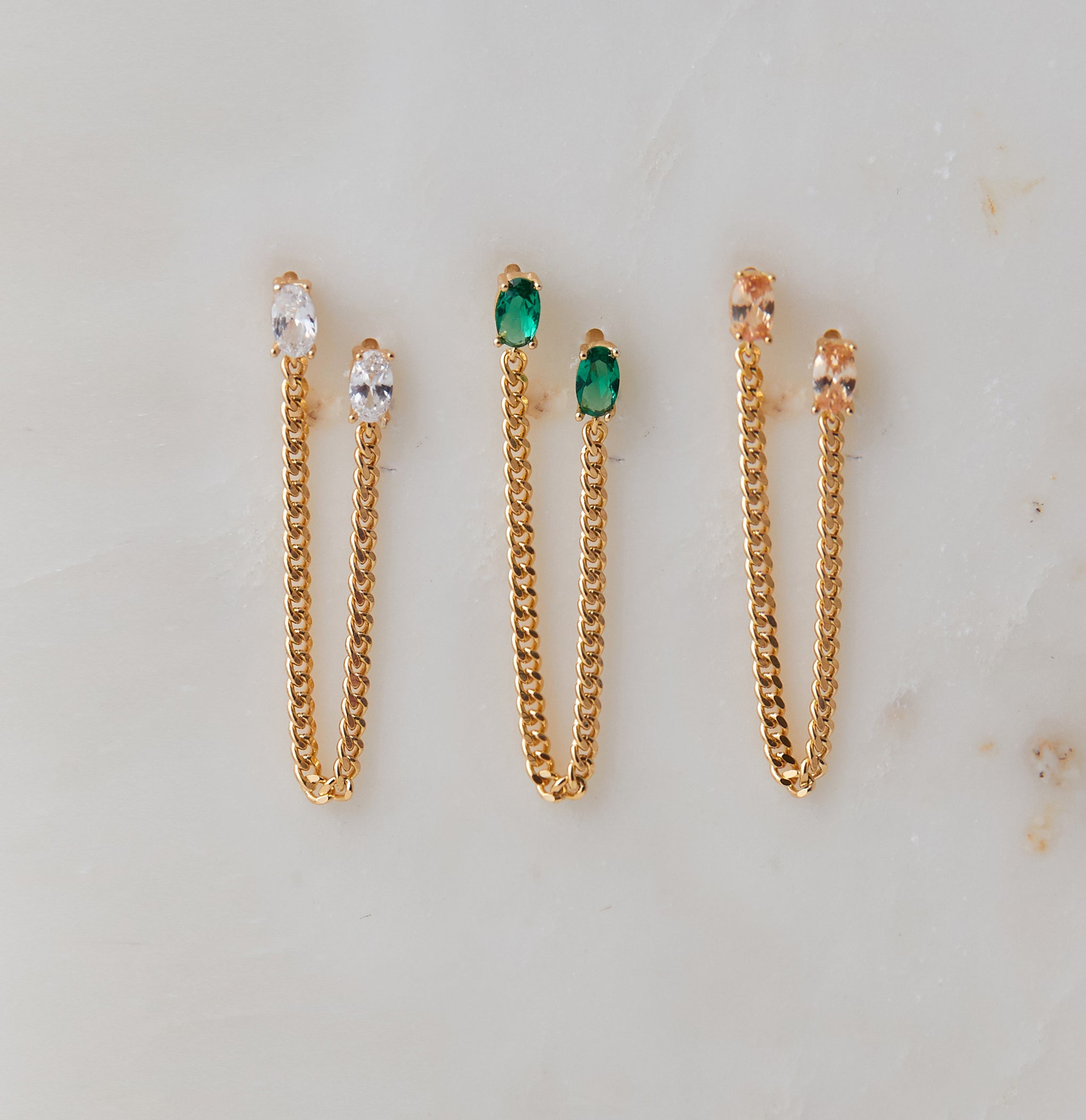 Tova Double Earring, Emerald – Natalie B. Jewelry