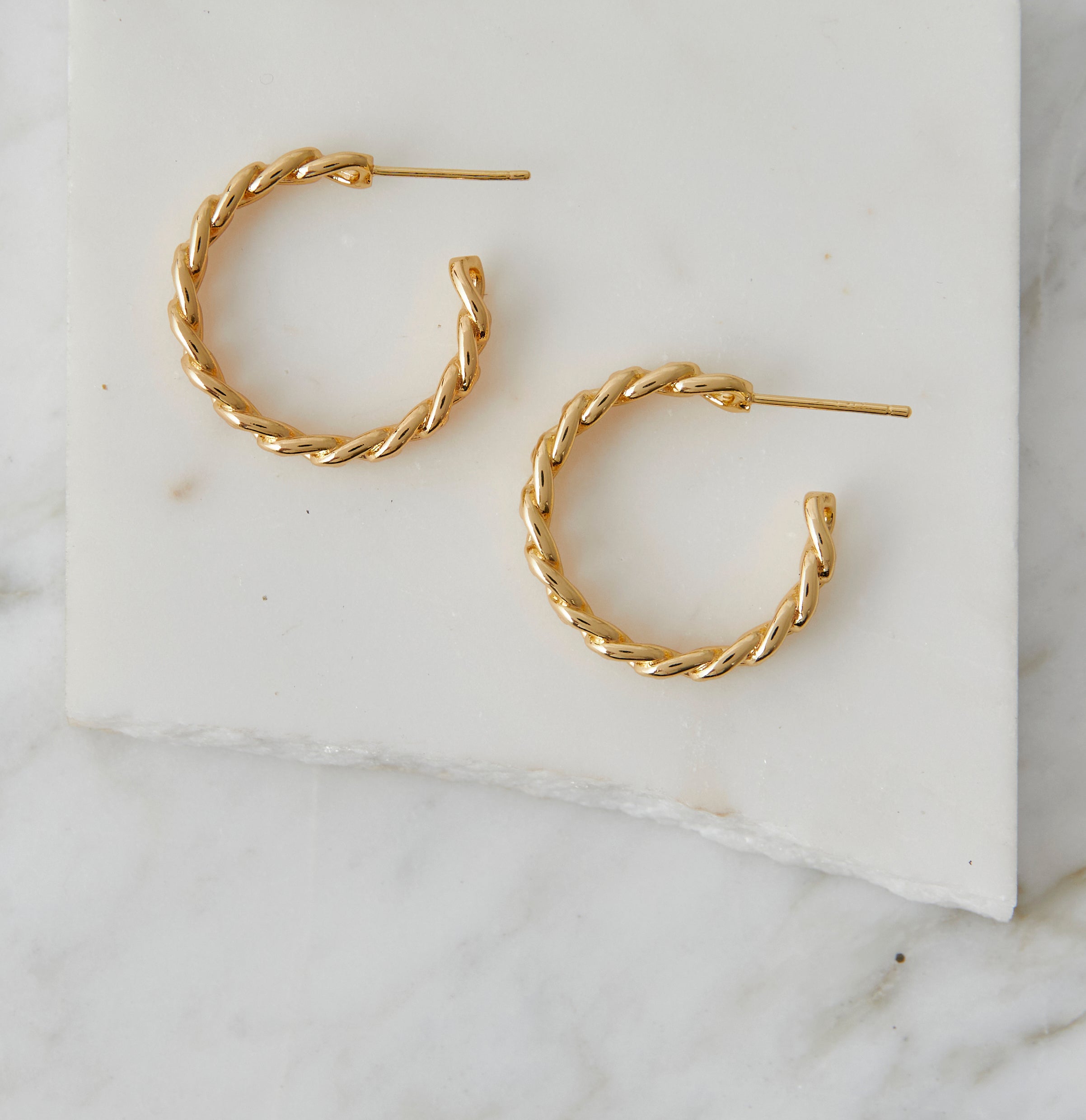 Parker Chain Link Hoops, Gold – Natalie B. Jewelry