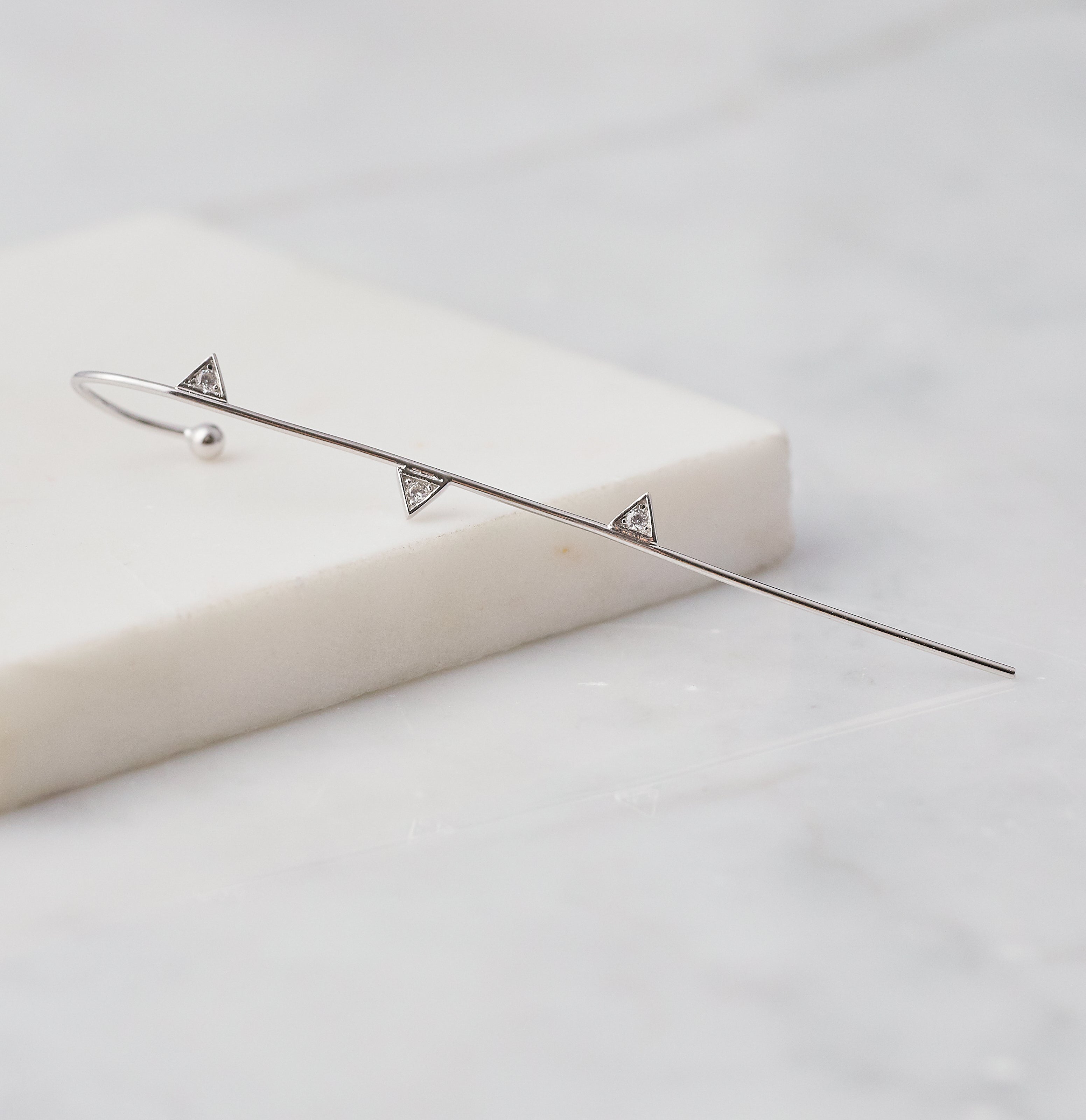 Gio Bar Pin Ear Cuff, Silver – Natalie B. Jewelry